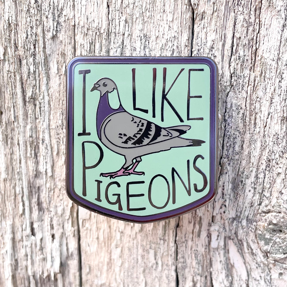 I Like Pigeons Enamel Pin – Bridget Farmer