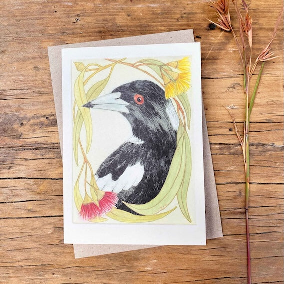 Australian Magpie Greeting Card "I am a Magpie" Collection – Bridget Farmer