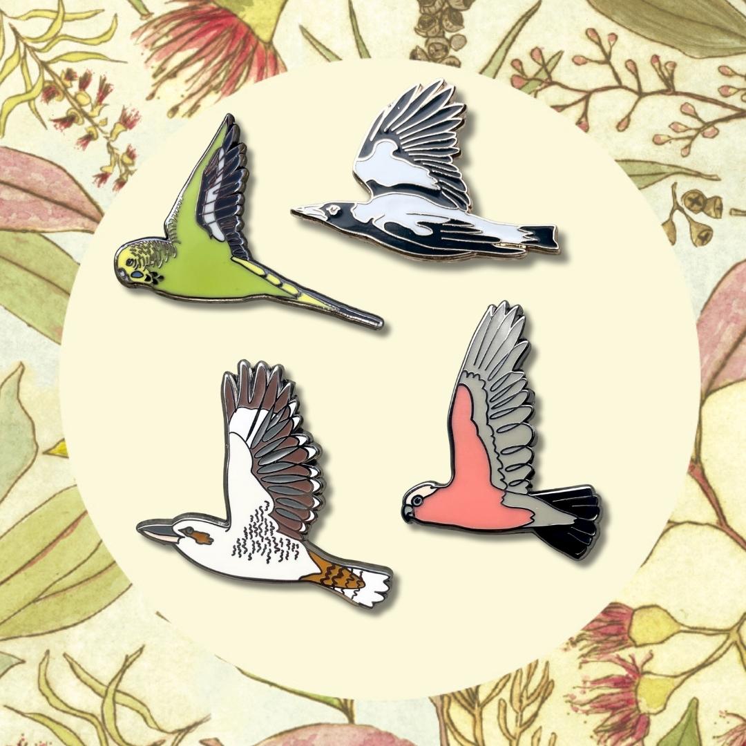 Birds in Flight Bundle - 4 Enamel Pins – Bridget Farmer